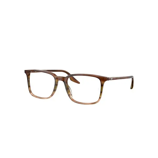 Ray-ban Rectangle Eyeglasses Frame - Striped Brown & Green