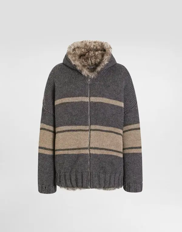 Dolce & Gabbana Knitted Jacket With Fur