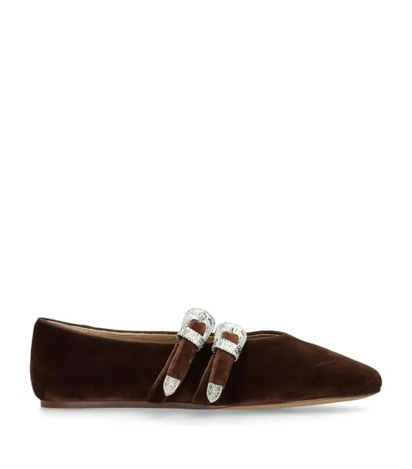 Le Monde Beryl Velvet Claudia Ballet Flats