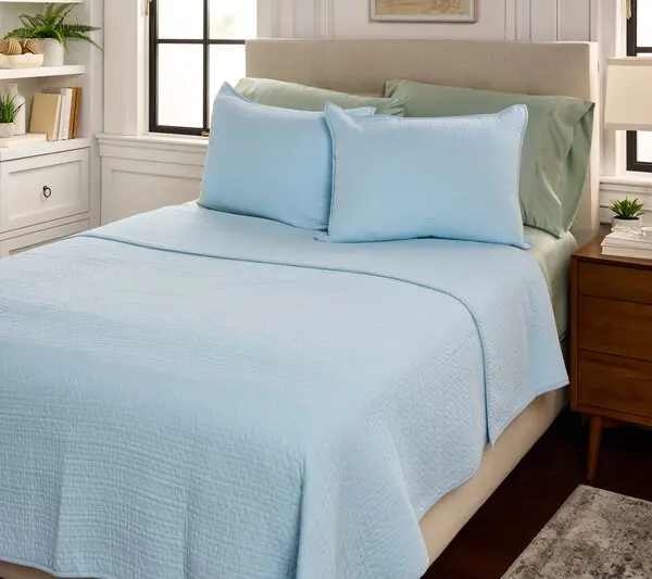 NORTHERN NIGHTS As Is Triple Layer Cotton Blanket/sham Q