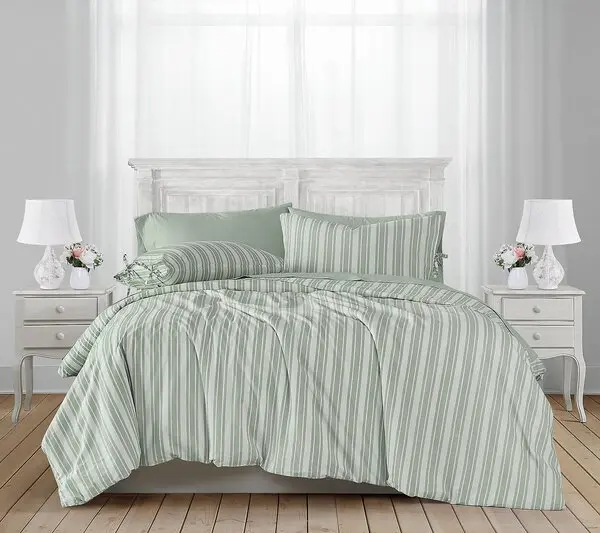 THE FARMHOUSE BY RACHEL ASHWELL Ticking Stripe King Comforter