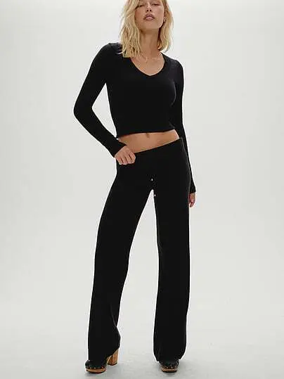 Victoria's Secret Frankies Bikinis Dawson Knit Pant - Black