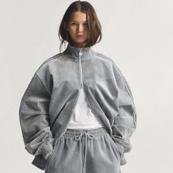 Adidas Brushed Twill Oversized Firebird Track Jacket