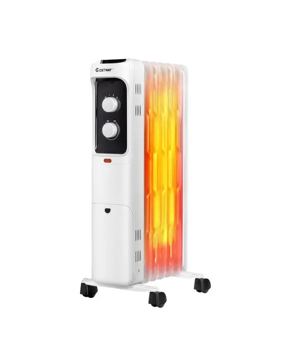 COSTWAY 1500w Oil Filled Heater Portable Radiator Space Heater