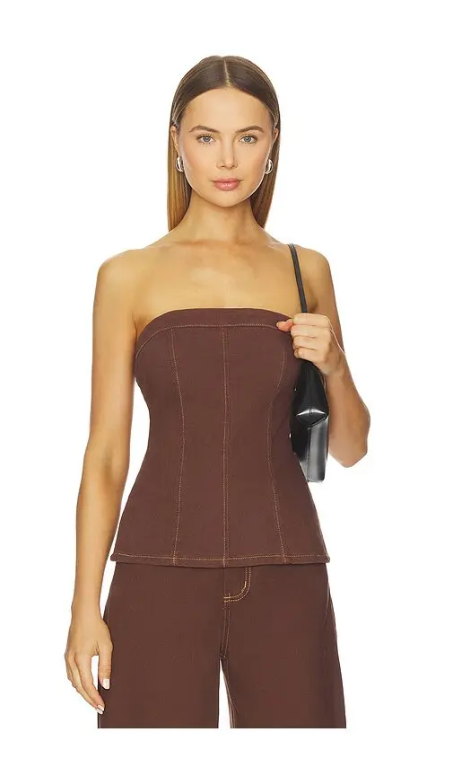 SNDYS Lex Denim Corset Top