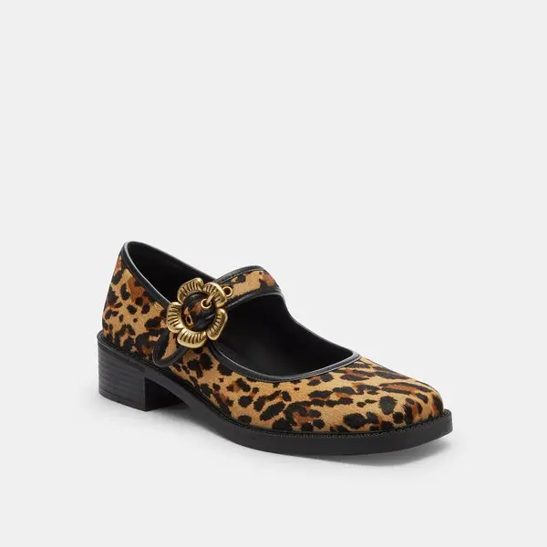 Coach Tea Rose Leopard Print Mary Jane