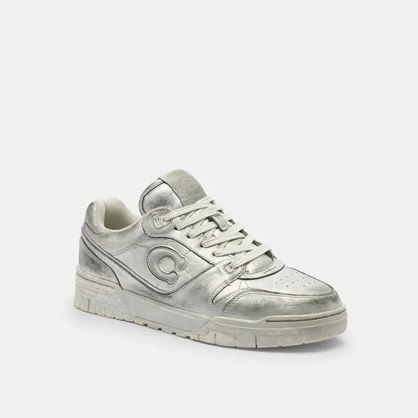 Coach Soho Sneaker In Distressed Metallic Leather