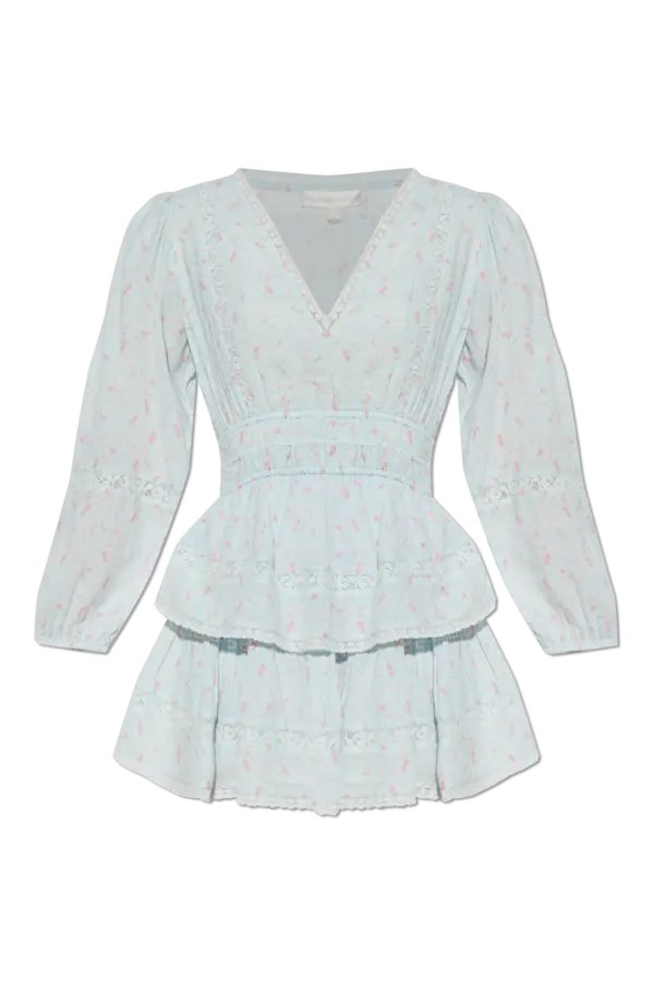 LoveShackFancy Rosamina Dress - Light Blue