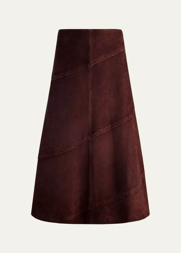 Alice + Olivia Sosie Suede Midi Skirt