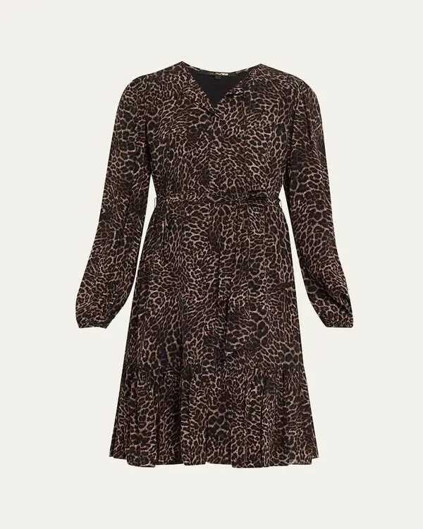 Kobi Halperin Leopard-print Viscose Midi Dress - Sable Multi