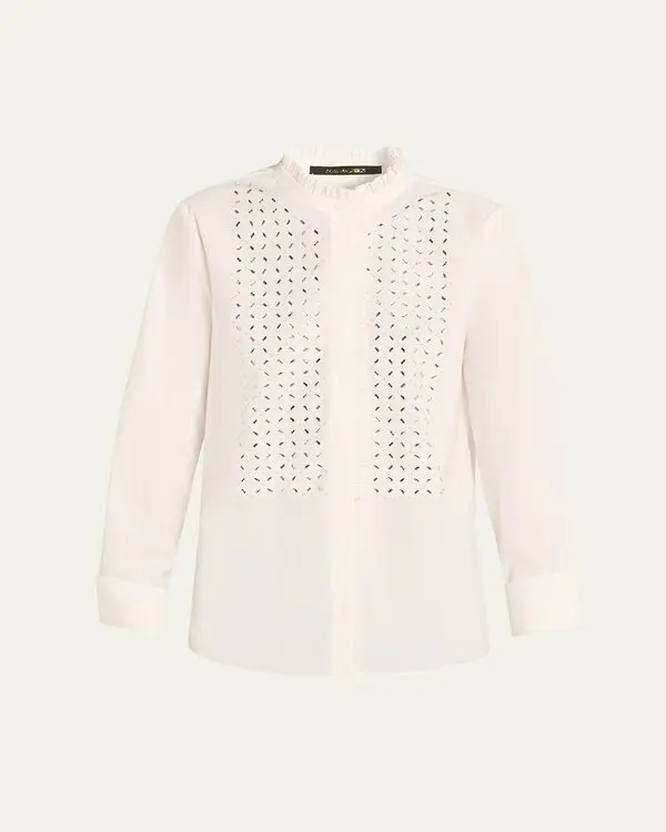 Kobi Halperin Mick Embellished Ruffle-trim Blouse