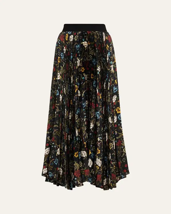 Alice + Olivia Rails Katz Asymmetric Pleated Maxi Skirt - Tapestry T