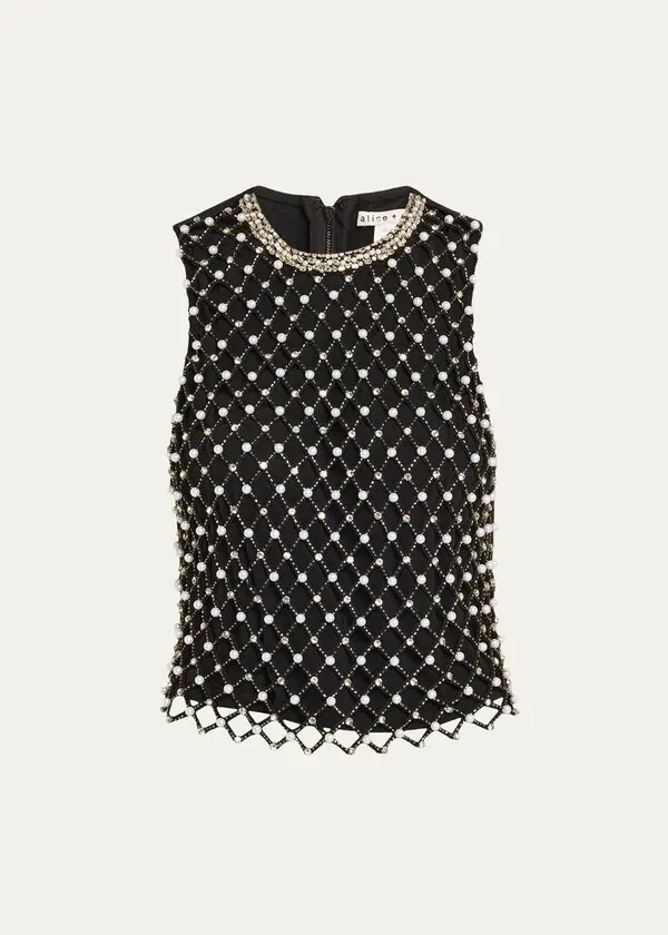 Alice + Olivia Amal Embellished Blouse