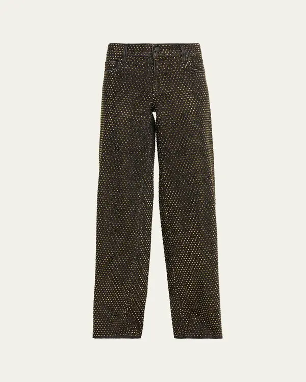 Alice + Olivia Embellished Wide-leg Jeans - Maya Charc