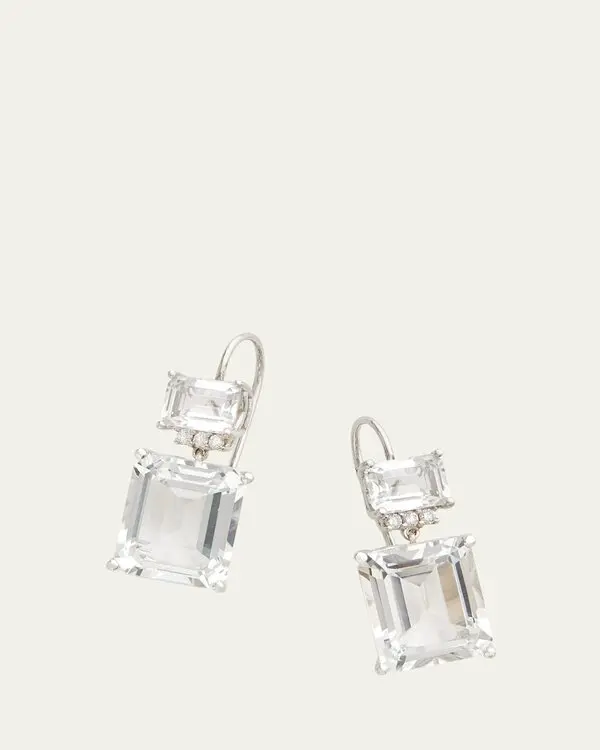 Jamie Wolf 18k White Gold White Topaz And Diamond Drop Earrings
