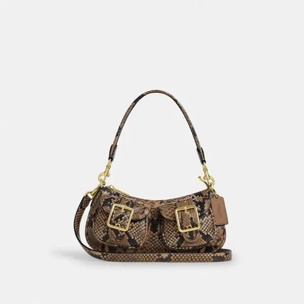 COACH® Ashton Bag With Snake Print - Smooth Leather/im/mushroom Multi