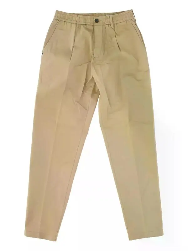 WHITE SAND Pleated Elasticated Trousers