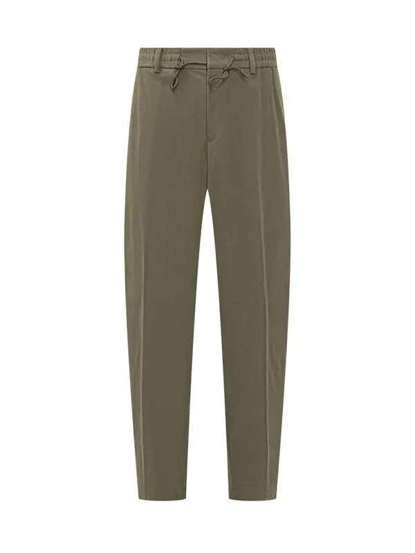 Hugo Boss Green Cotton Drawstring Trousers