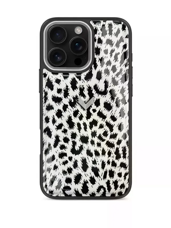 VELANTE Panther Print Leather Iphone Case