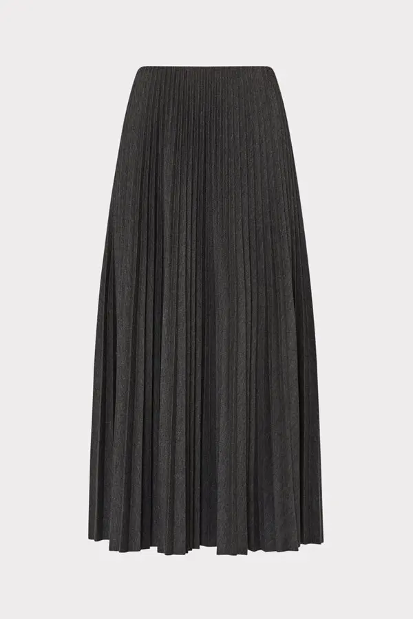 MILLY Pleated Midi Skirt
