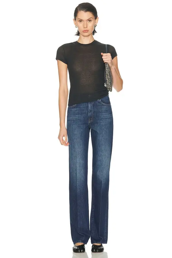 SKIMS Sheer Cotton Crewneck T-shirt - Soot