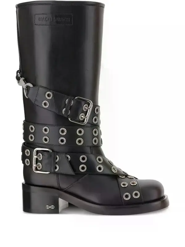 Mach & Mach 50mm Eyelet-detail Buckle-strap Boots