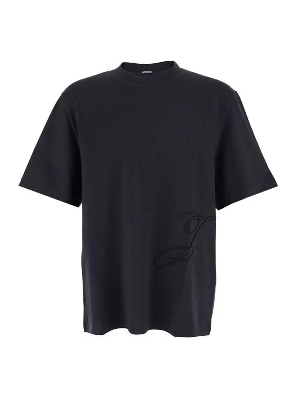 Jacquemus Le T-shirt Club' T-shirt With Logo J On The Front In Cotton