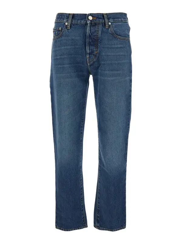 Jacob Cohen Edo' Five-pocket Jeans With Logo Patch On The Back In Denim