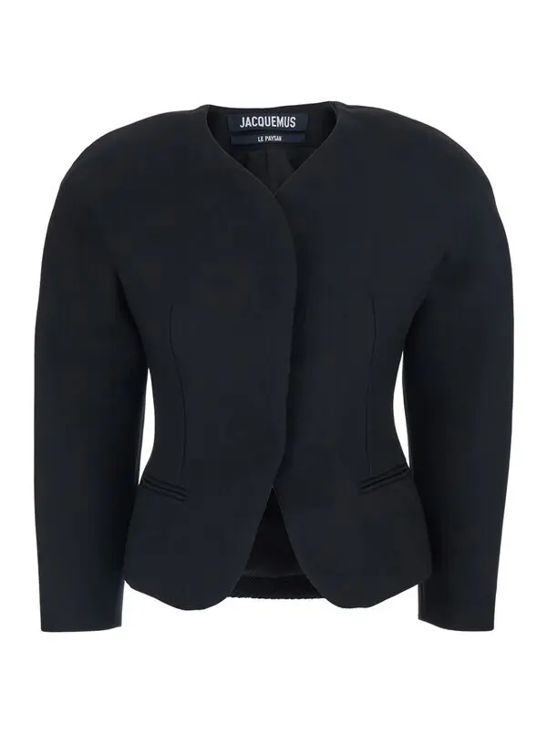 Jacquemus Blouse With Front Neckline And Side Pockets In Cotton Blend