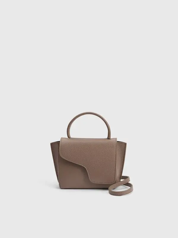 ATP ATELIER Montalcino Grained Leather Mini Handbag - Tahini