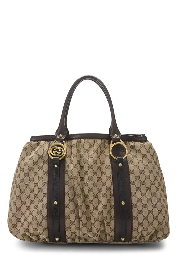 Gucci Original Gg Canvas Interlocking G Tote Large