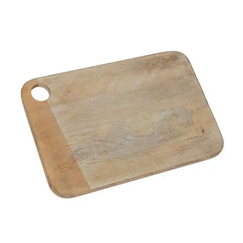 STORIED HOME Wide Mango Wood Rectangle Cheese And Cutting Board With Handle