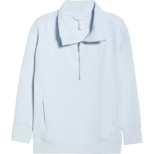 Zella Kickback Rib Half Zip Tunic - Blue Ancient