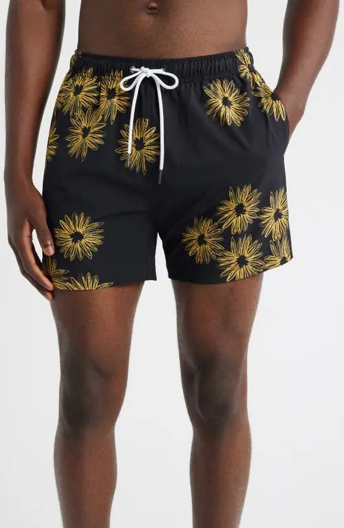 MAVRANS Sunflower Print Swim Trunks