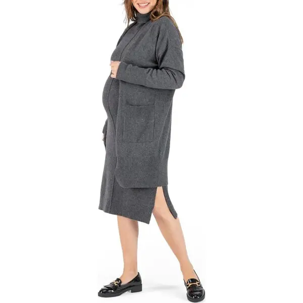 CACHE COEUR Cashmere Maternity Cardigan - Anthracite