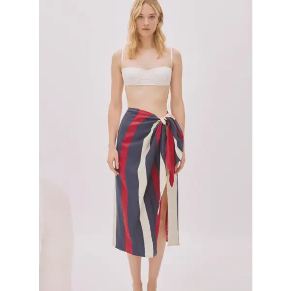 LABECA LONDON Soho Linen Wrap Skirt