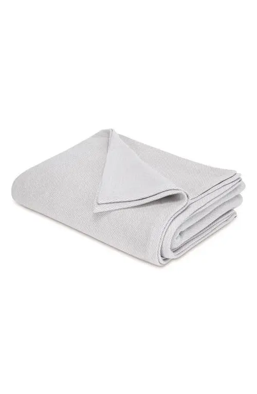 MATOUK Costa Mesa Cotton Knit Blanket - Silver