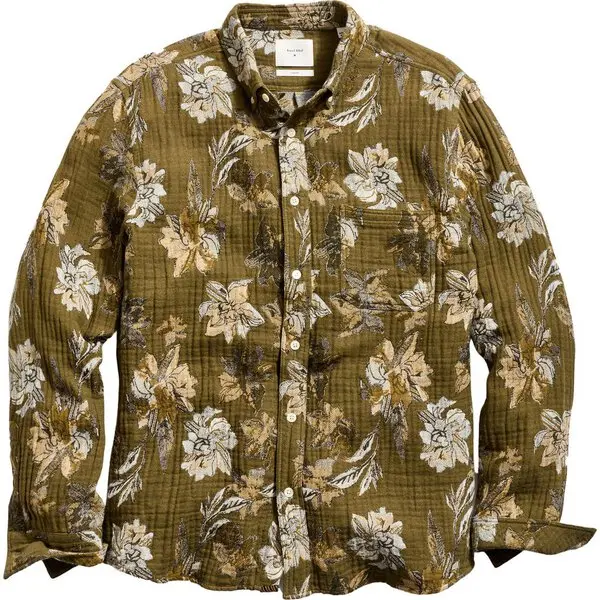 Billy Reid Tuscumbia Peony Jacquard Button-down Shirt
