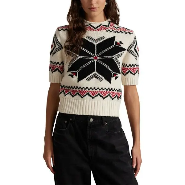 Ralph Lauren Snowflake Mock Neck Sweater