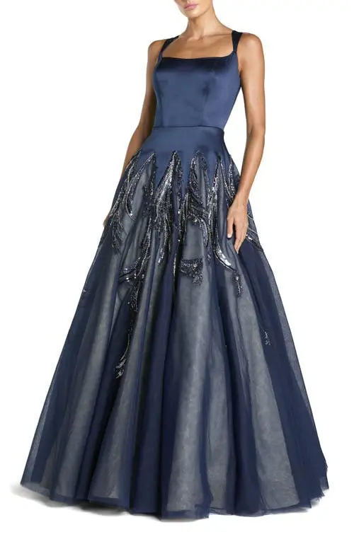 Mac Duggal Embellished Satin Ball Gown
