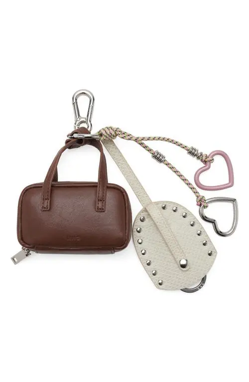 Mango Faux Leather Top-handle Bag With Keyrings