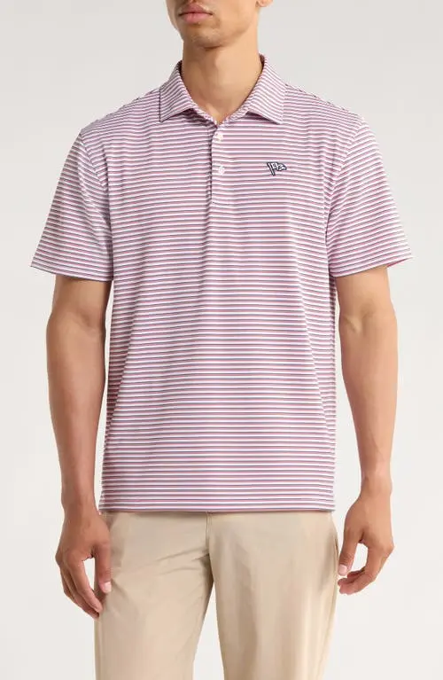 QUIET GOLF Sunny Active Stripe Polo - Maroon