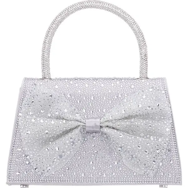 Nina Legacy Top Handle Clutch - Silver
