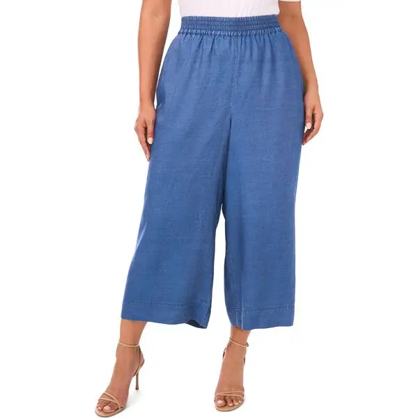 Vince Camuto Smocked Waist Crop Wide Leg Pants
