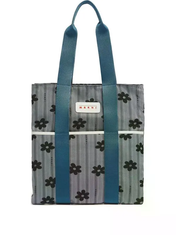 Marni Floral Tape-handles Tote Bag