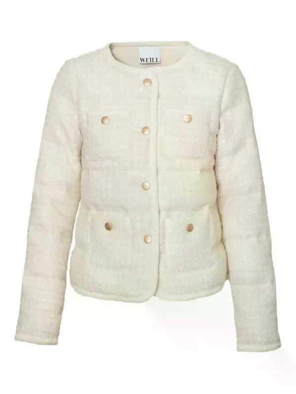WEILL PARIS Tweed Down Jacket