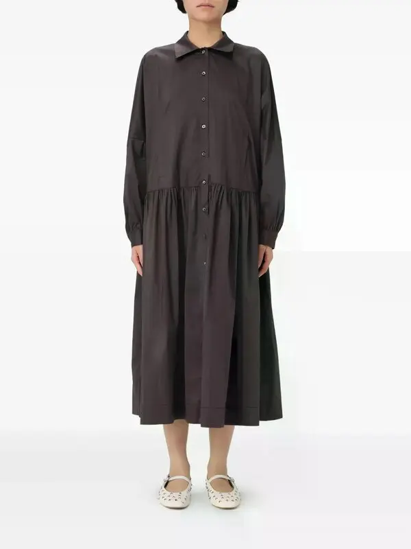 Liviana Conti Buttoned Gathered Dress