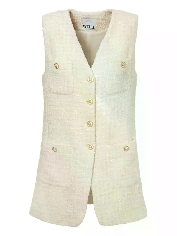 WEILL PARIS Tweed Button-up Gilet