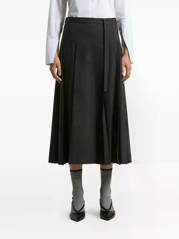 Peserico Pleated A-line Midi Skirt
