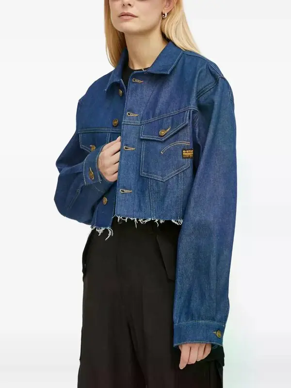 G-star Raw Frayed-edge Cropped Jacket